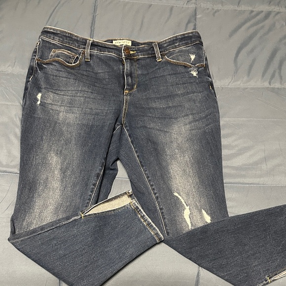 Ava & Viv | Jeans | Ava Viv Dark Blue Distressed Skinny Jeans | Poshmark